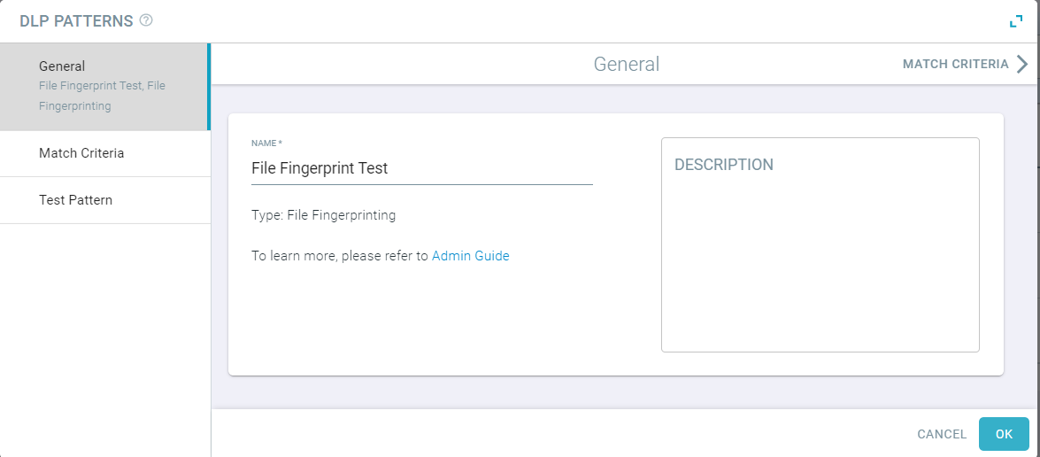 Creating file fingerprinting data pattern